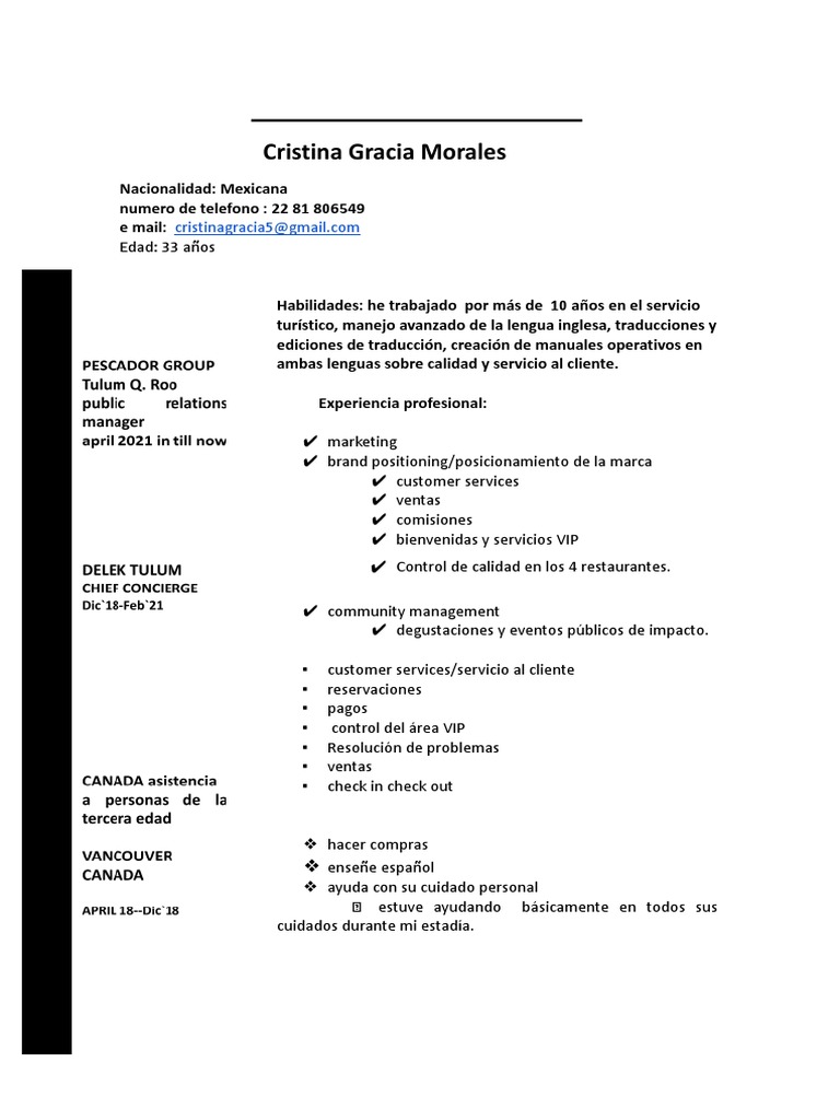 CV Cristina Gracia 2023 | PDF