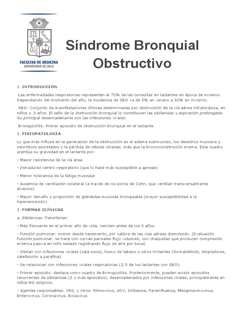 Síndrome Bronquial Obstructivo | PDF | Asma | Neumología