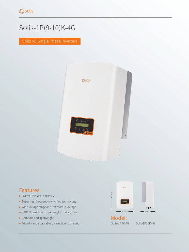 Ficha Técnica de Inversor SOLIS | PDF | Electrical Grid | Power Supply