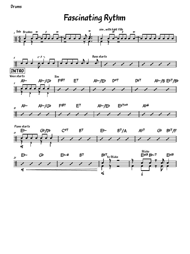 Fascinating Rythm Drums | PDF