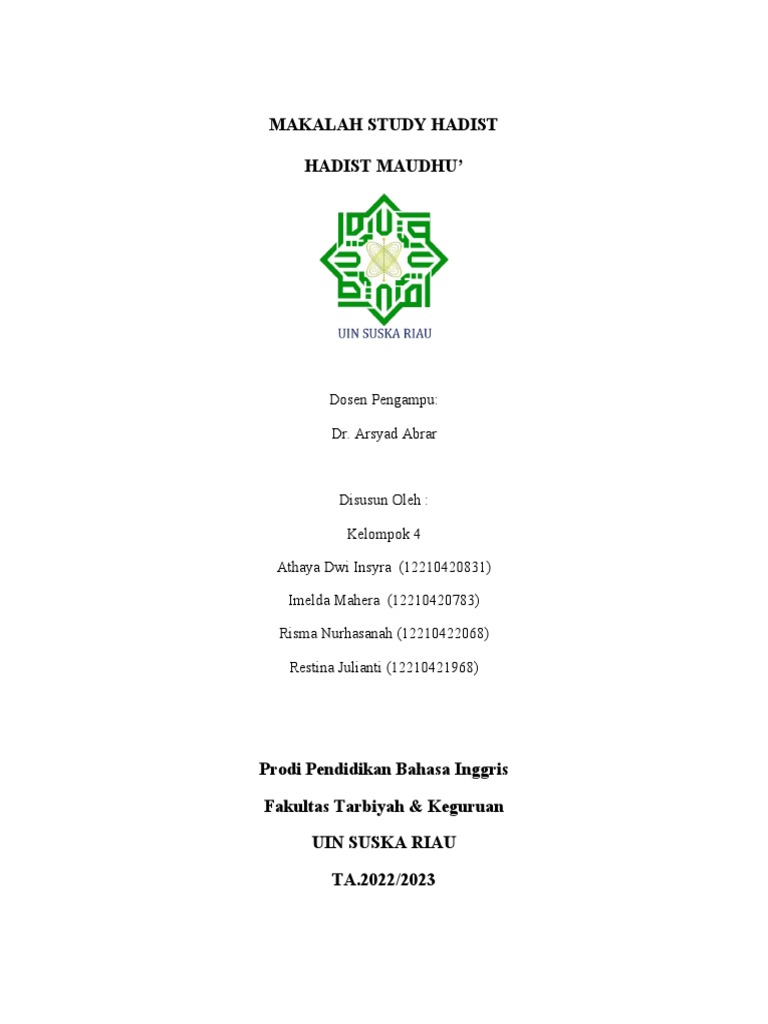 Memahami Hadits Maudhu' dalam Islam | PDF