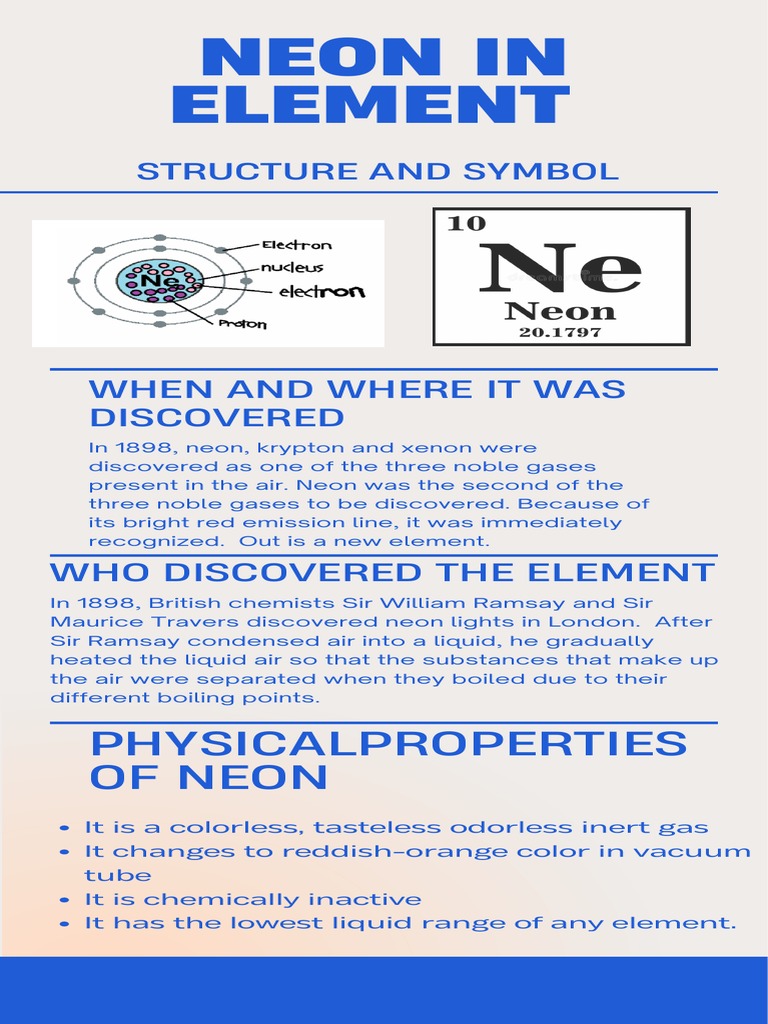 Discovery of Neon in 1898 | PDF
