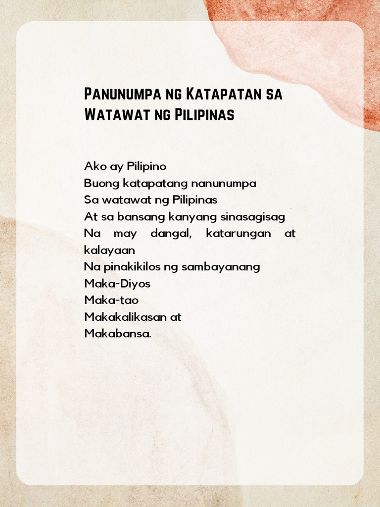 Panunumpa Sa Watawat | PDF