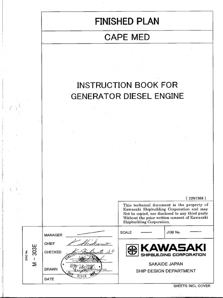 M-303E Instruction Book For Generator Diesel Engine PDF | PDF