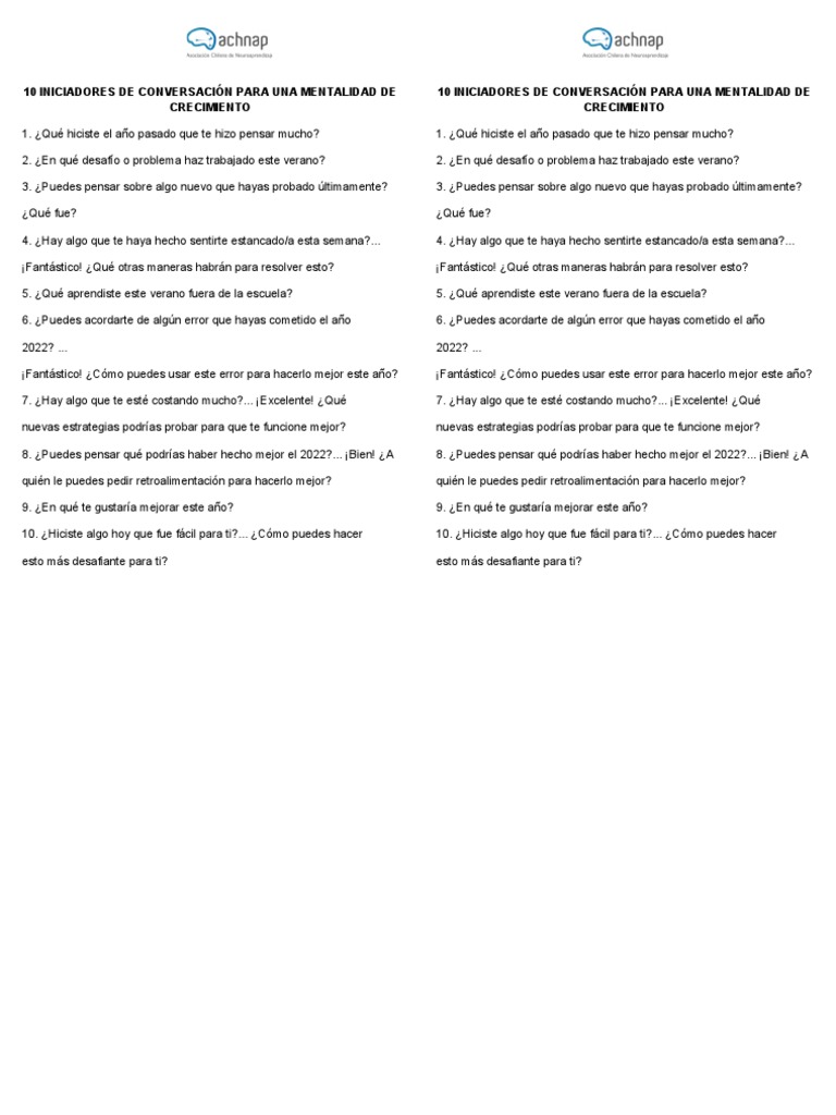 ACtividad de Reflexión 1 - Mentalidad de Crecimiento | PDF ...