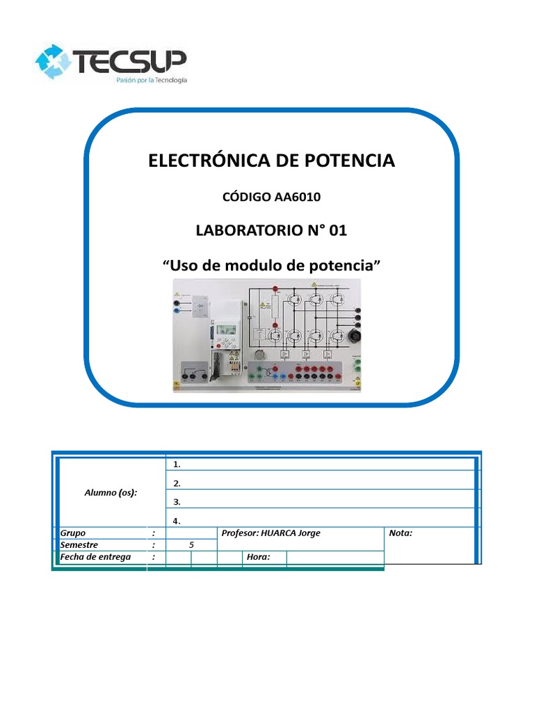 Lab01 - Intro - Modulo de Potencia-1 | PDF | Electrónica | voltaje