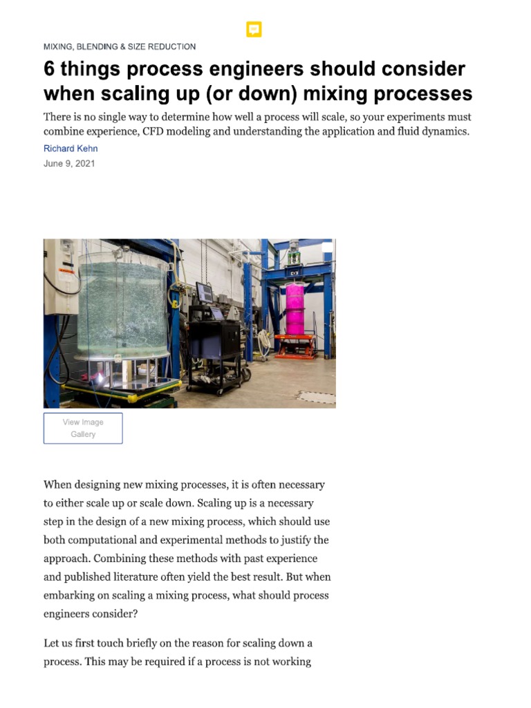Scaling Up of Mixing Processes | PDF