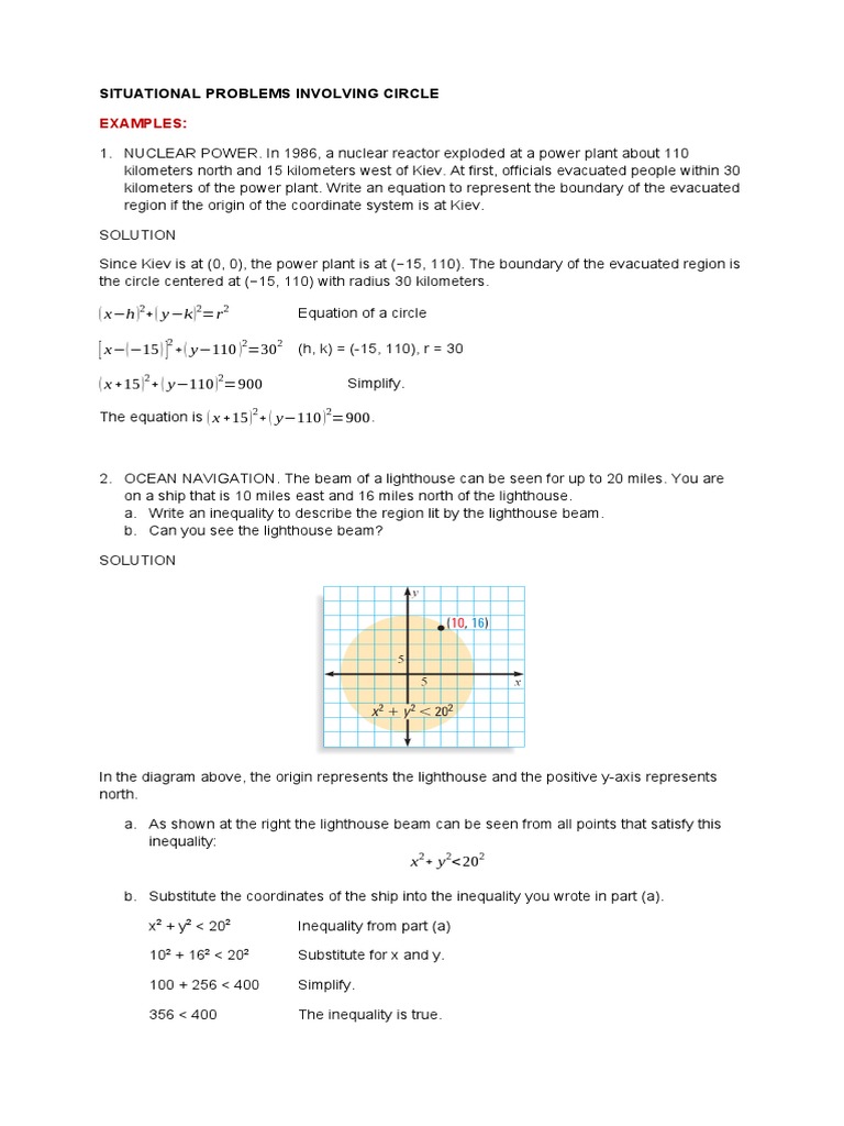 Problems Involving Circle | Download Free PDF | Circle | Equations