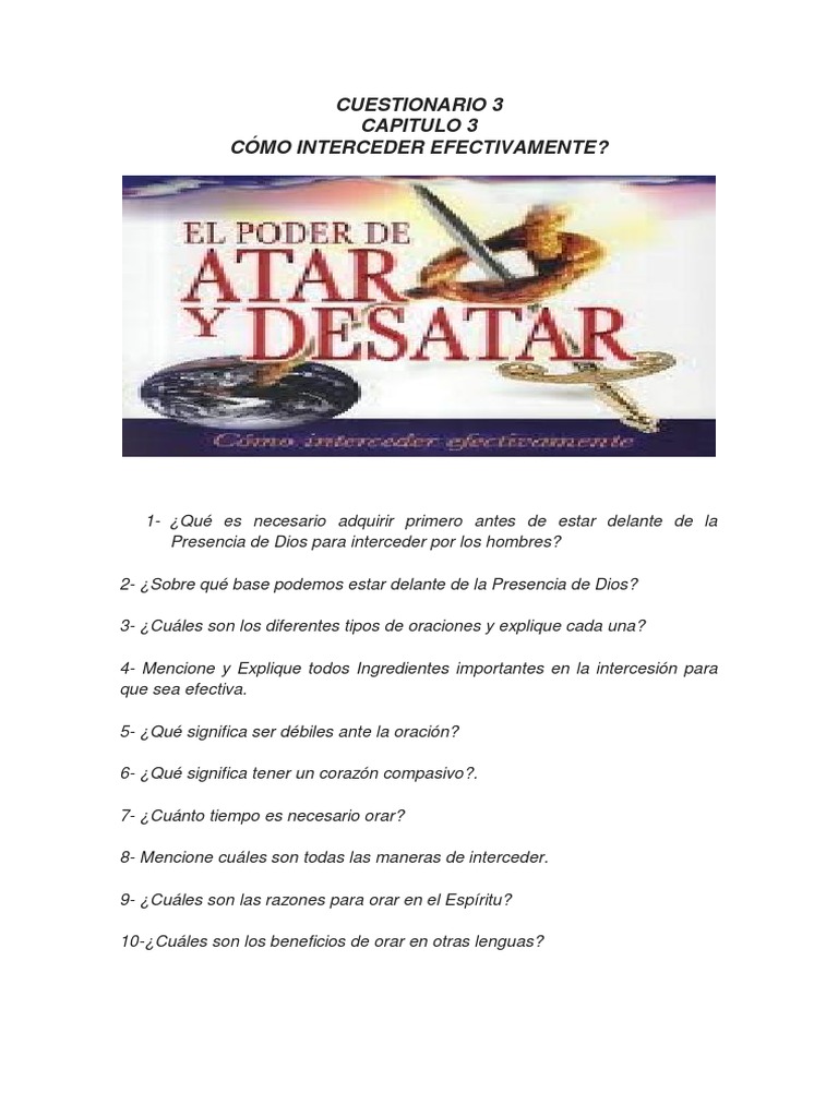 Cuestionario 3 Capitulo 3 Cómo Interceder Efectivamente? | PDF