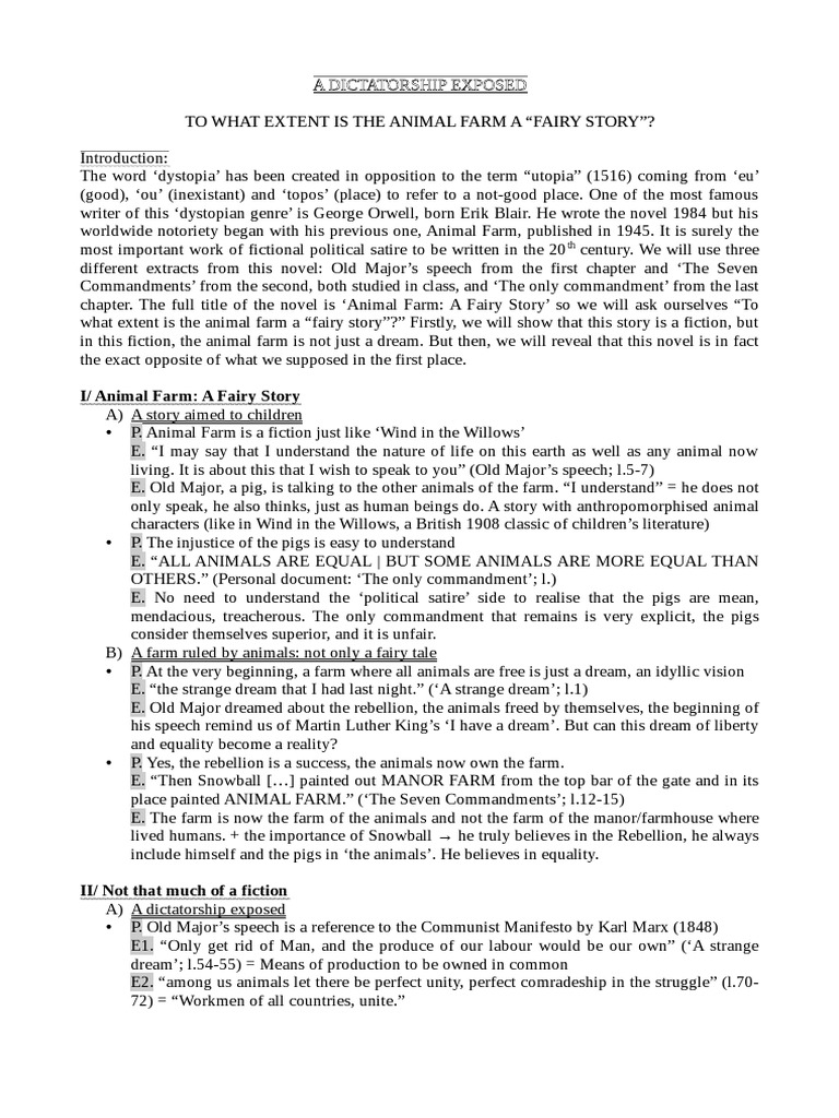 Animal Farm: Dystopian Satire Analysis | PDF