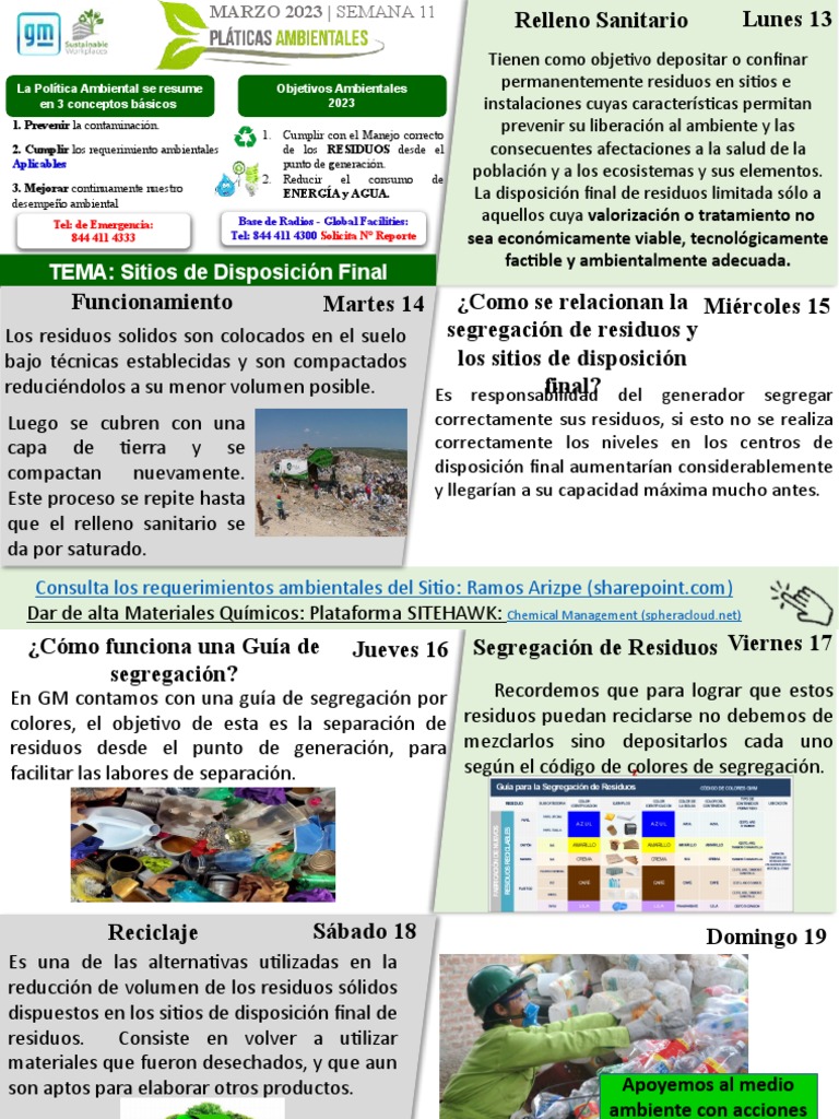 Platica Ambiental - Relleno Sanitario | PDF | Residuos | Vertedero