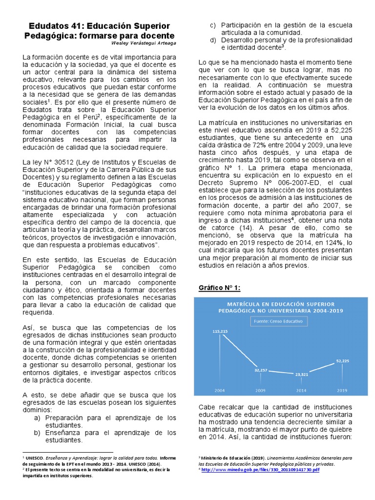 Edudatos 41 Enero 2020 | PDF | Educación más alta | Maestros