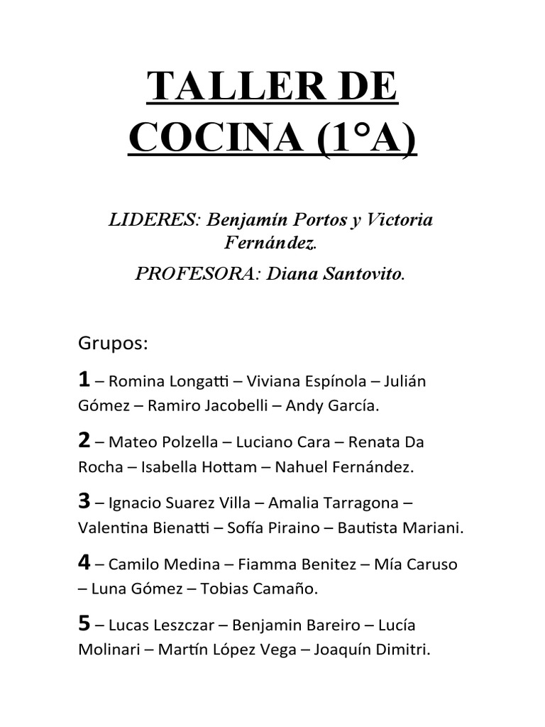 Taller de Cocina | PDF | Cocina europea | Comida y bebida