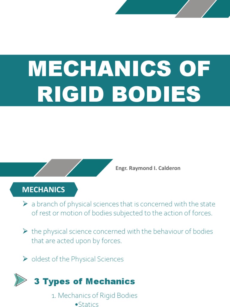 Mechanics of Rigid Bodies Guide | PDF | Force | Velocity
