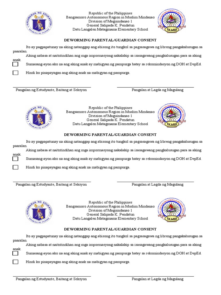 Deworming Consent | PDF