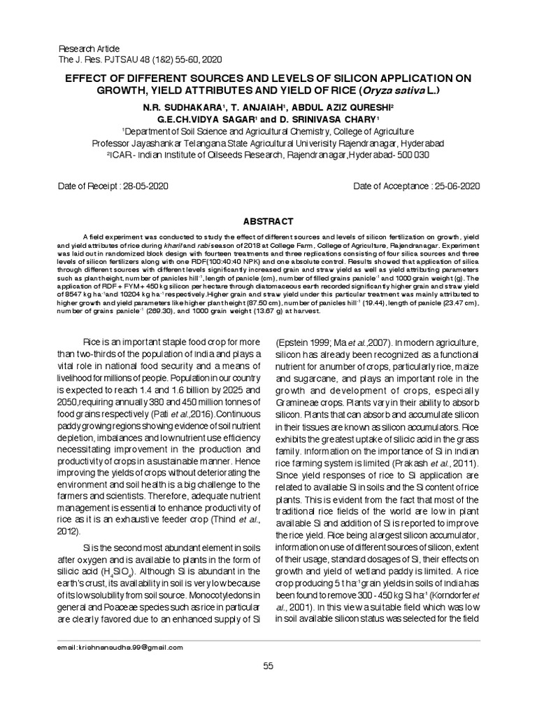 Arroz-Solubilidad Suelos-Effect of Different Sources and Levels of ... Arroz-Solubilidad Suelos-Effect of Different Sources and Levels of ...