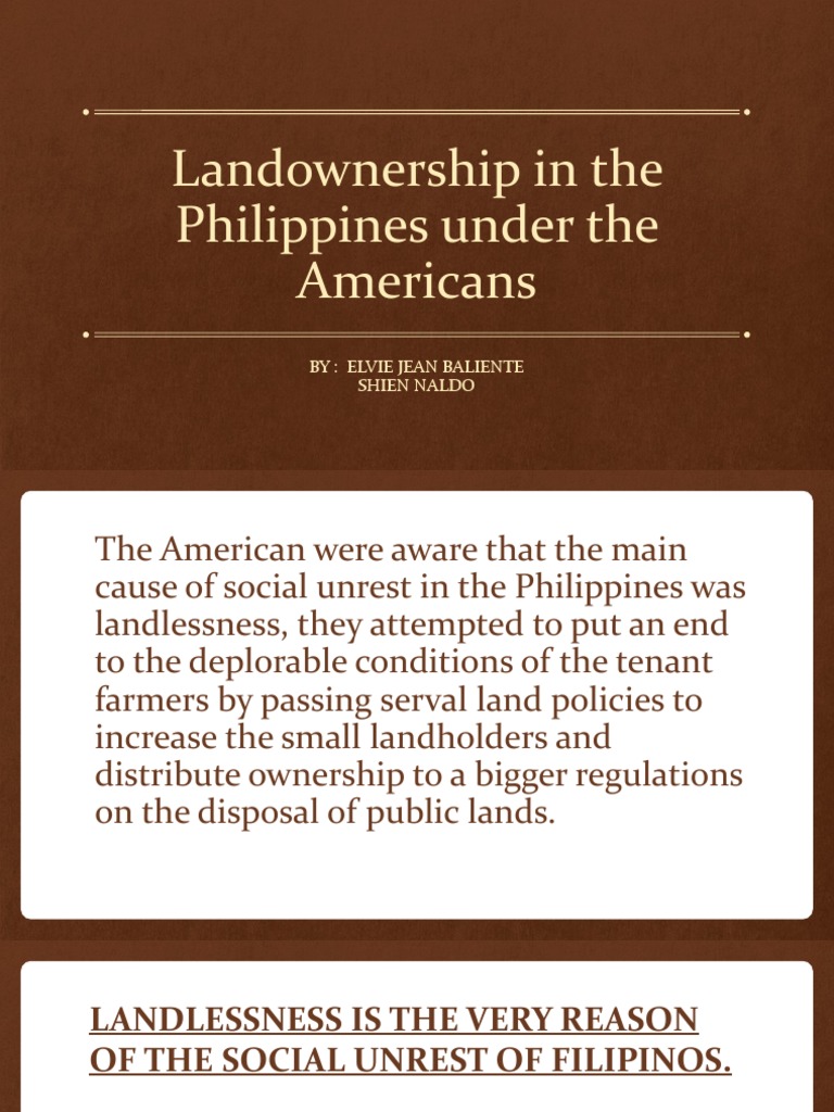 Landownership in The Philippines Under The Americans | PDF | Economies