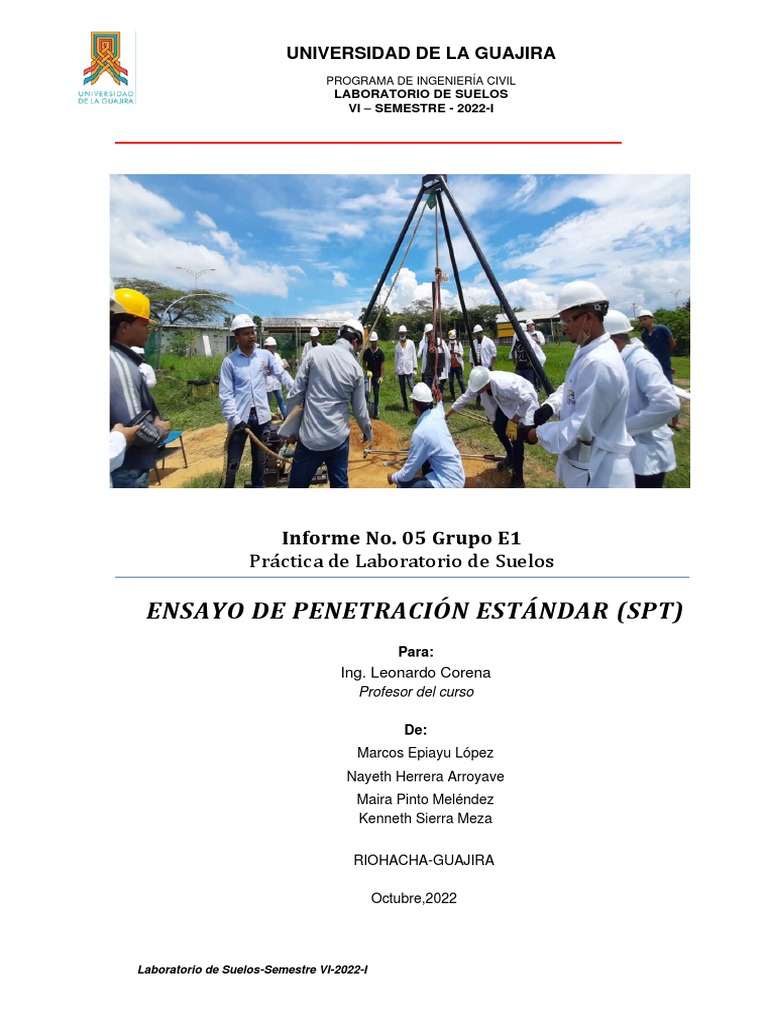 Ensayo de SPT | PDF | Ingeniería | Ingeniero civil