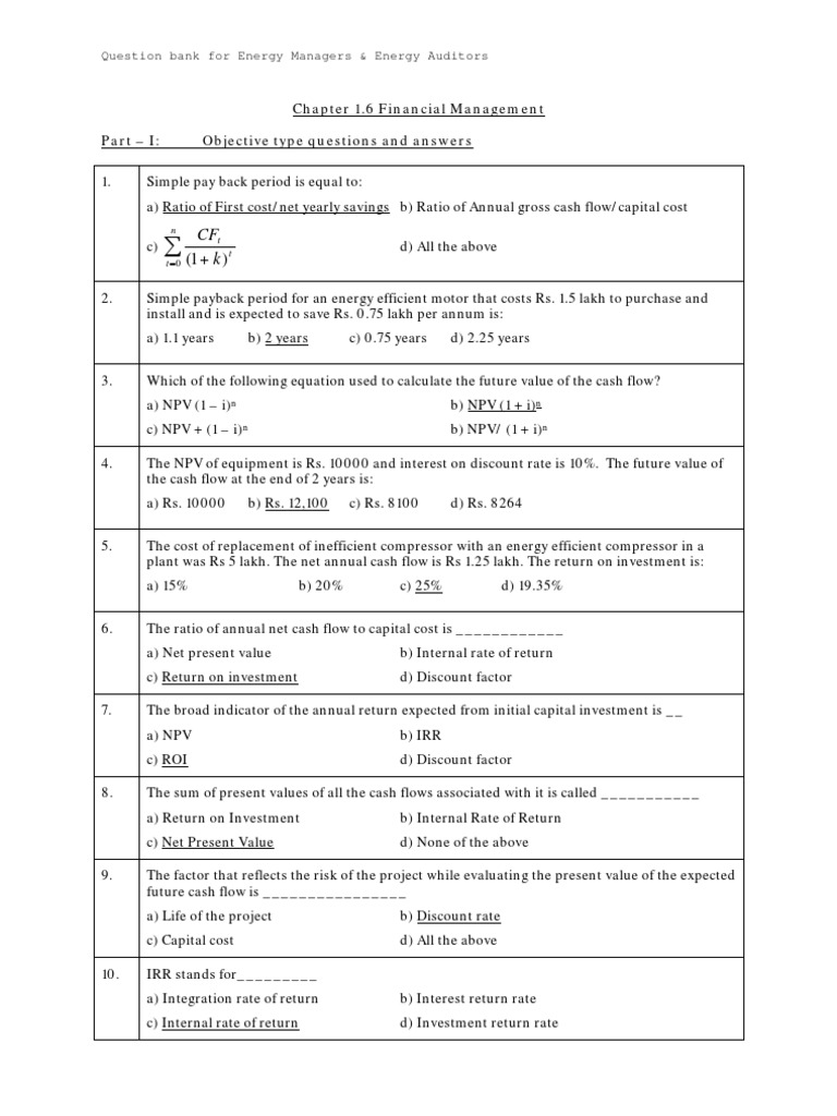 1.6 Financial Management - Revised (Table Format) | PDF | Business ...