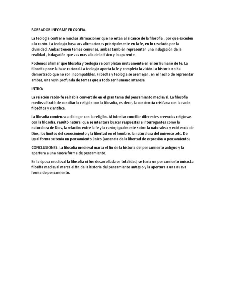 Borrador Informe Filosofia | PDF