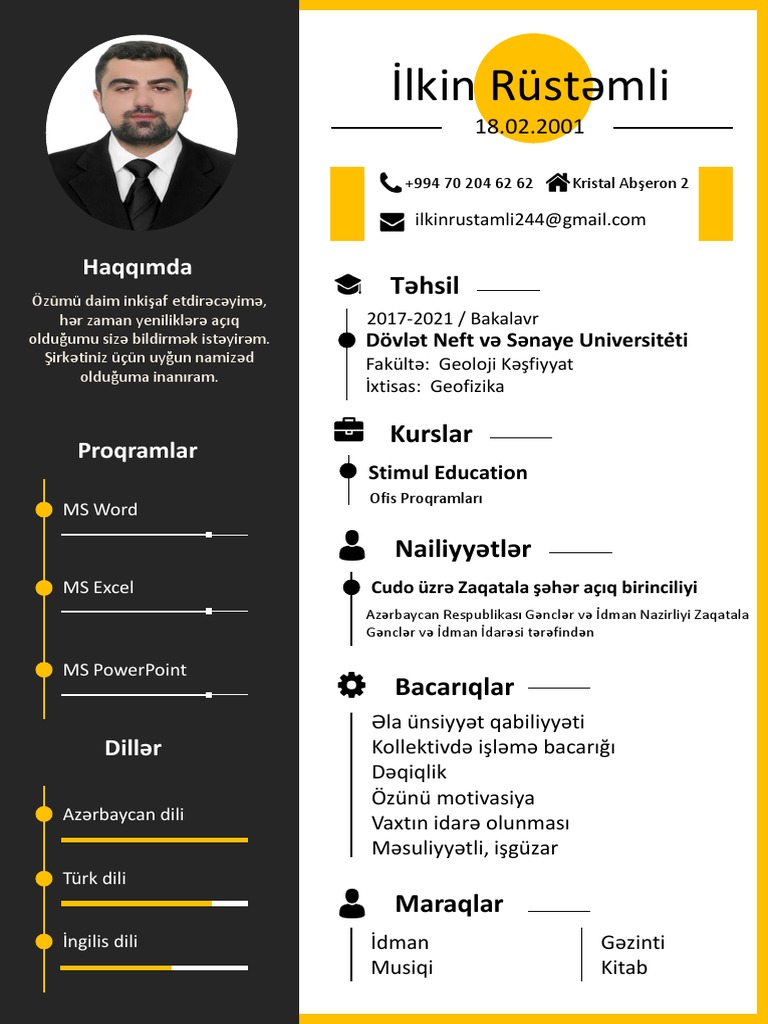 İlkin Rüstəmli: Təhsil | PDF