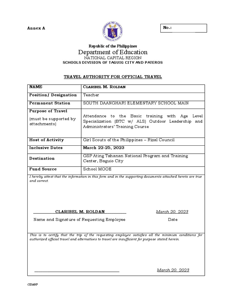 NEW Travel Order TEMPLATE EDITED | PDF