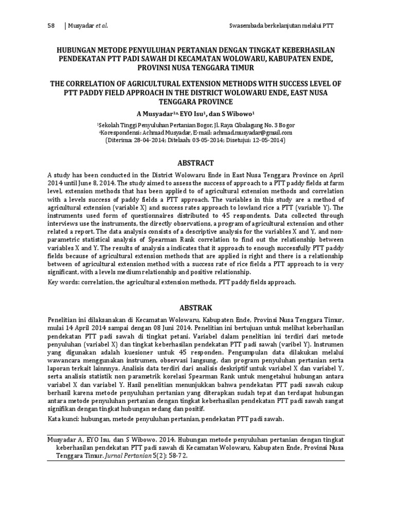 Jurnal Metode Penyuluhan Pertanian PDF | PDF