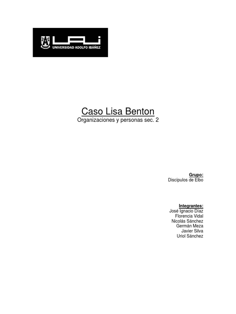 Análisis del Caso Lisa Benton | PDF | Salud y bienestar