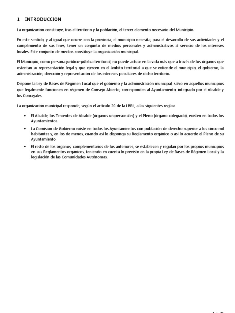 Legislacion Municipal (1) - Introduccion | PDF | Alcalde | Gobierno local