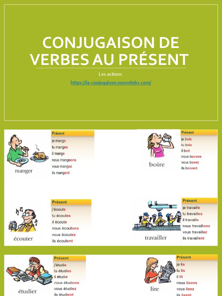 Conjugaison de Verbes Au Présent LES ACTIONS | PDF