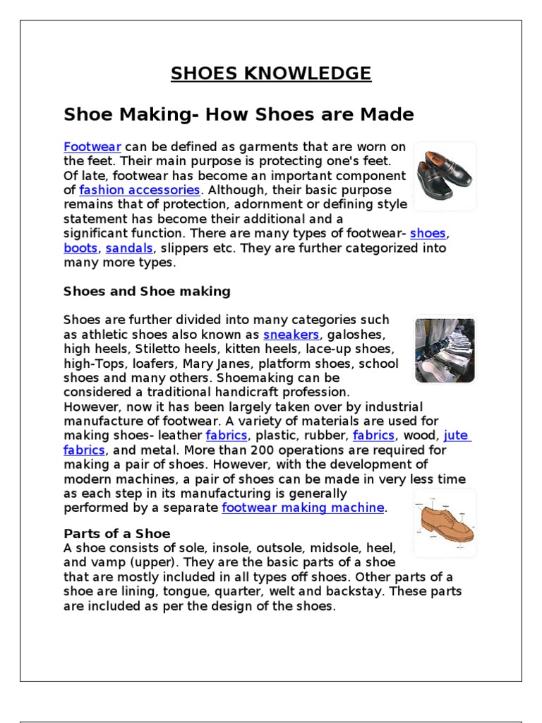 How Shoes are Made: A Guide to Shoe Manufacturing | PDF | Shoe | Leather