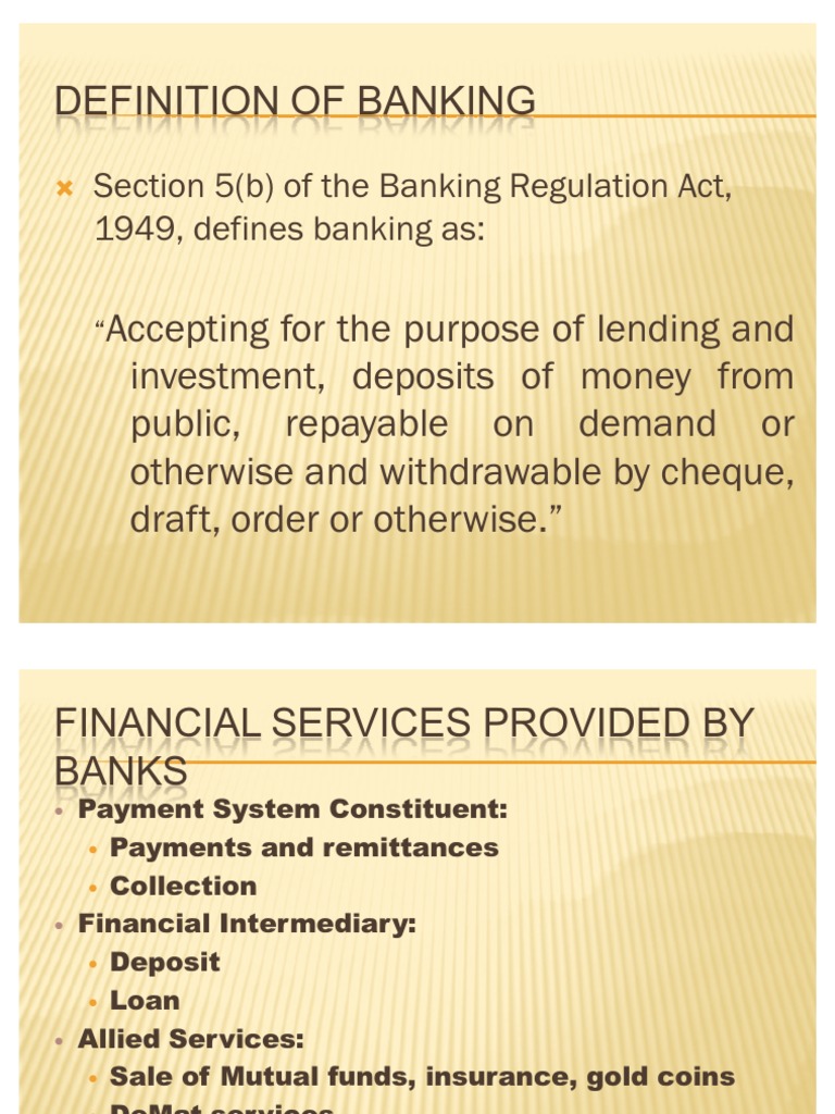 Definition of Banking in Regulation Act | PDF