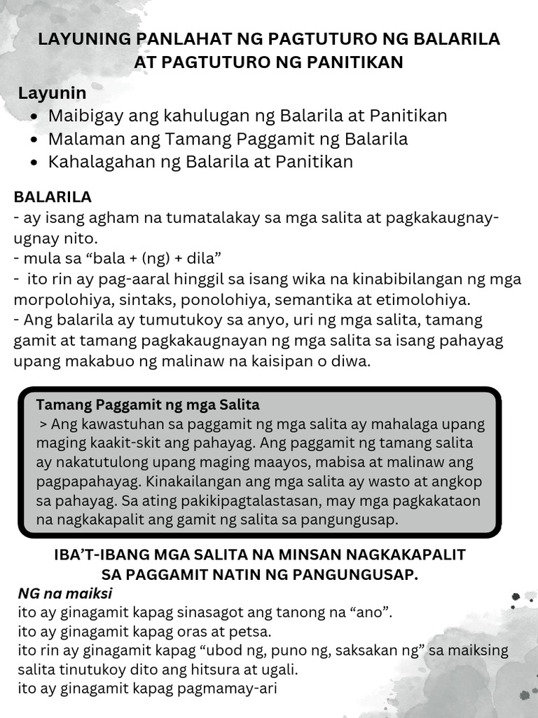 Maibigay Ang Kahulugan NG Balarila at Panitikan Malaman Ang Tamang ...