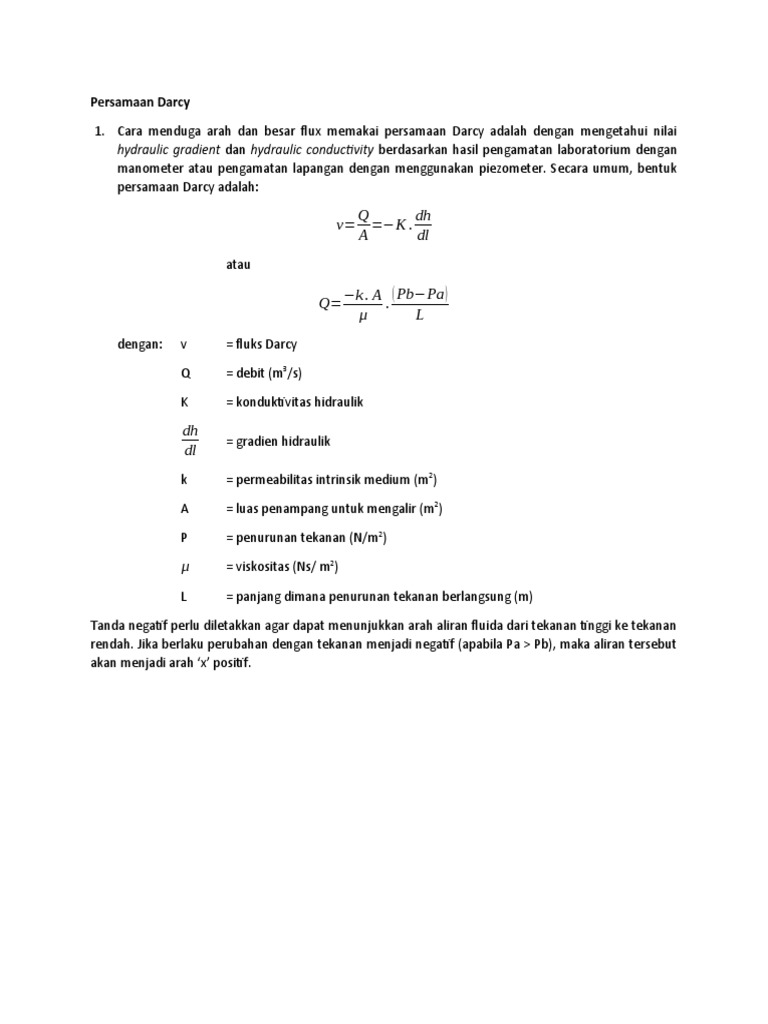 Persamaan Darcy | PDF