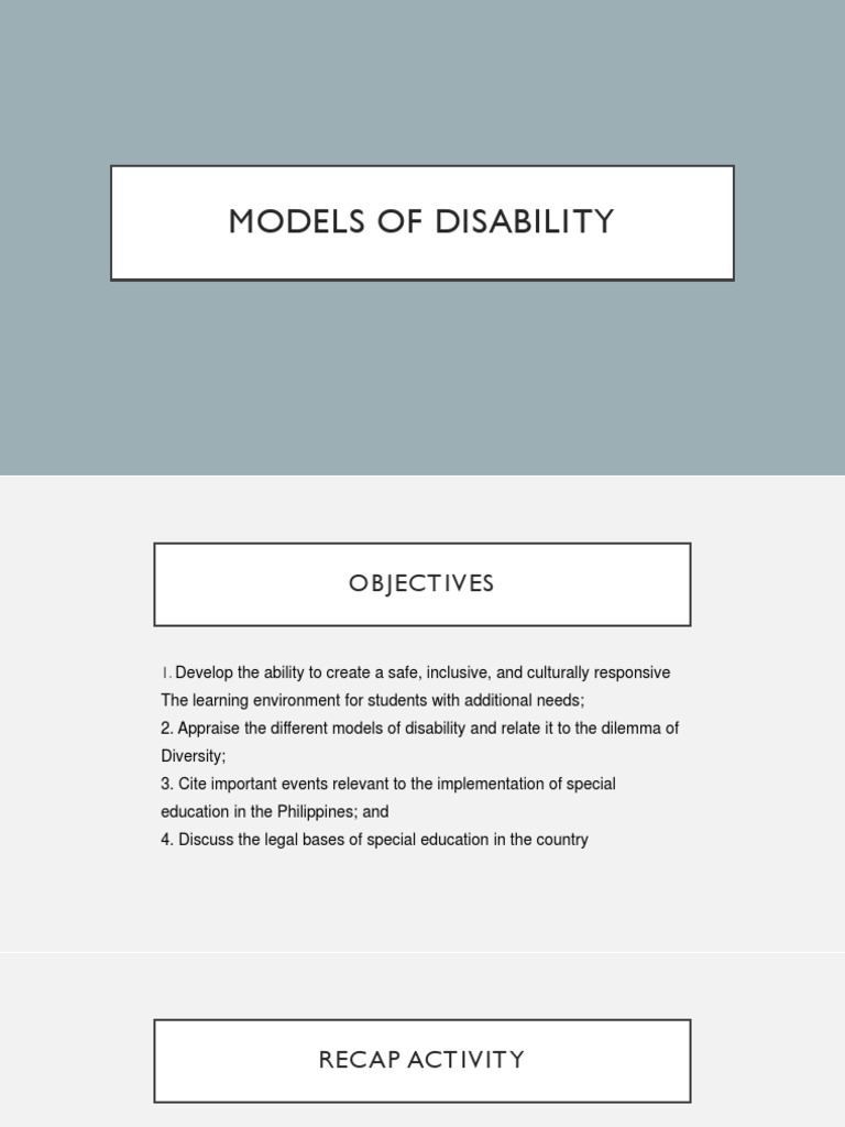 Lesson 2 Models of Disability-3 | PDF | Disability