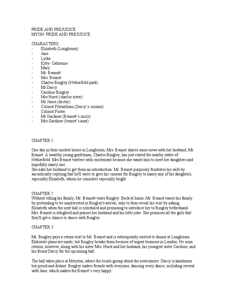 Pride and Prejudice | PDF | Mr. Darcy | Pride And Prejudice