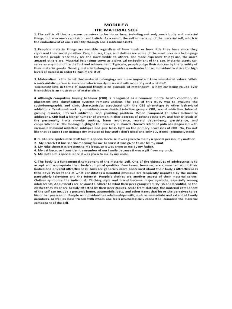 The Material Self | PDF