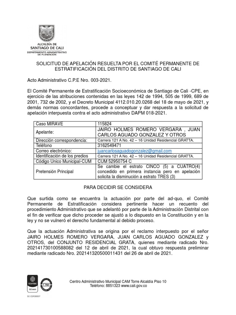 CPE 003-2021 GRATA - Firma | PDF | Propiedad | Debido al proceso