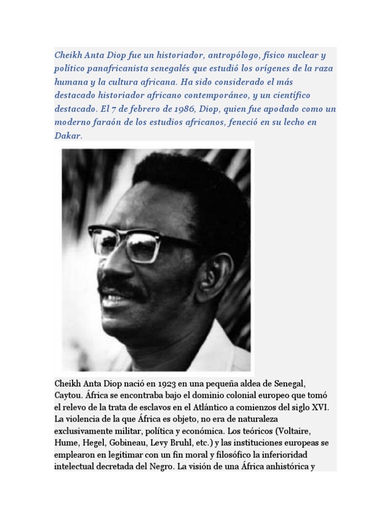 Cheikh Anta Diop Fue Un Historiador | PDF