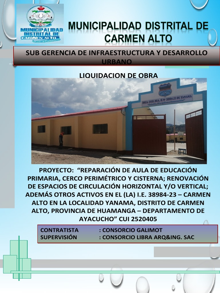 Reparación y Renovación en I.E. Yanama | PDF