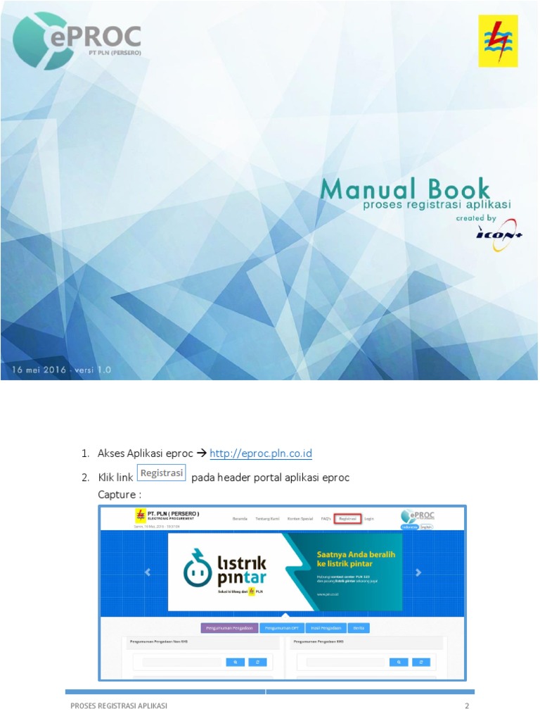 ManualBook - Proses Registrasi Penyedia Aplikasi Eproc | PDF