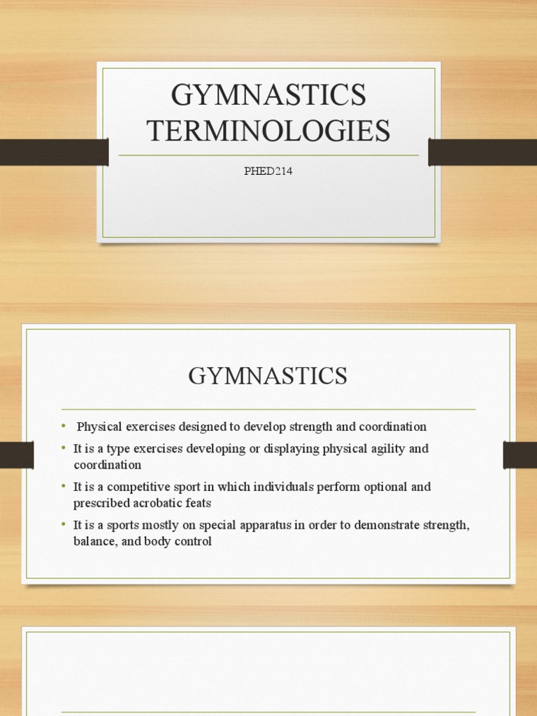 Gymnastics Terminologies: PHED214 | PDF | Gymnastics | Individual Sports