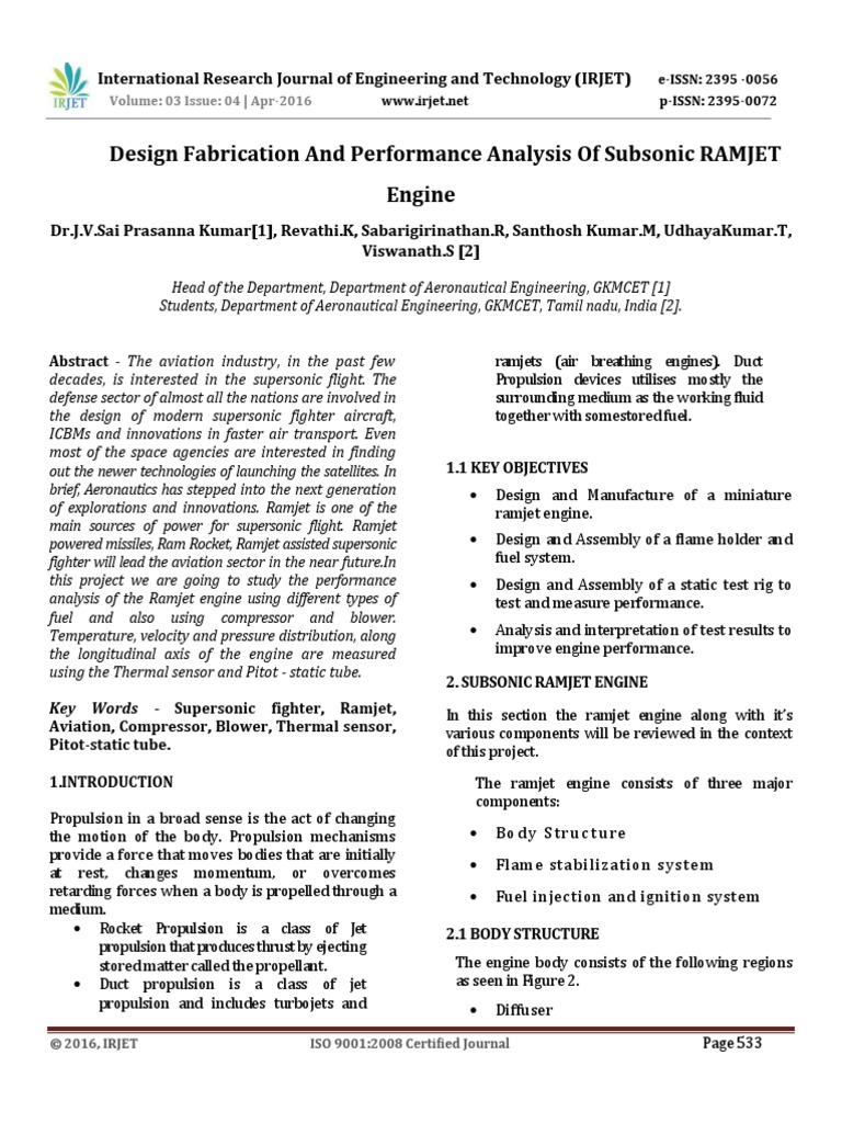 Design Fabrication and Performance Analy PDF | PDF | Jet Engine | Nozzle