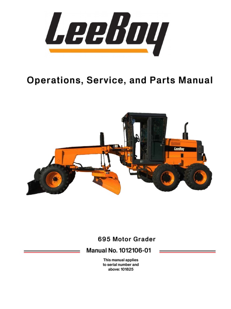 LeeBoy Motor Grader 695 Manual WEB PDF | PDF | Radiator | Safety