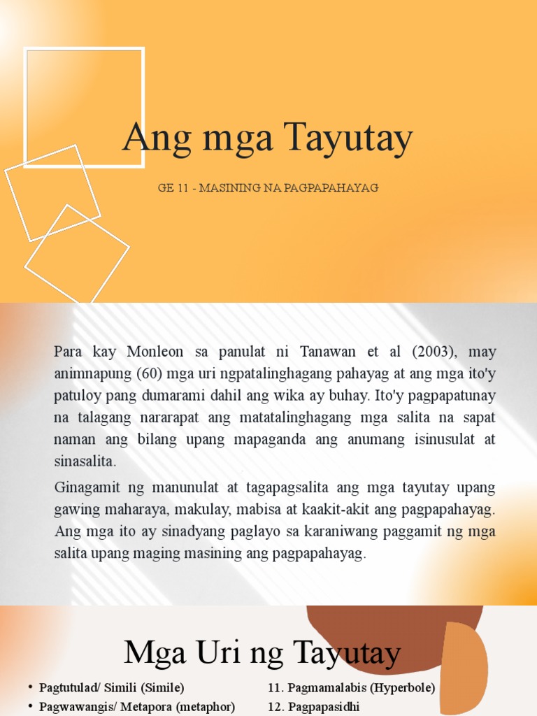 Tayutay 1 | PDF