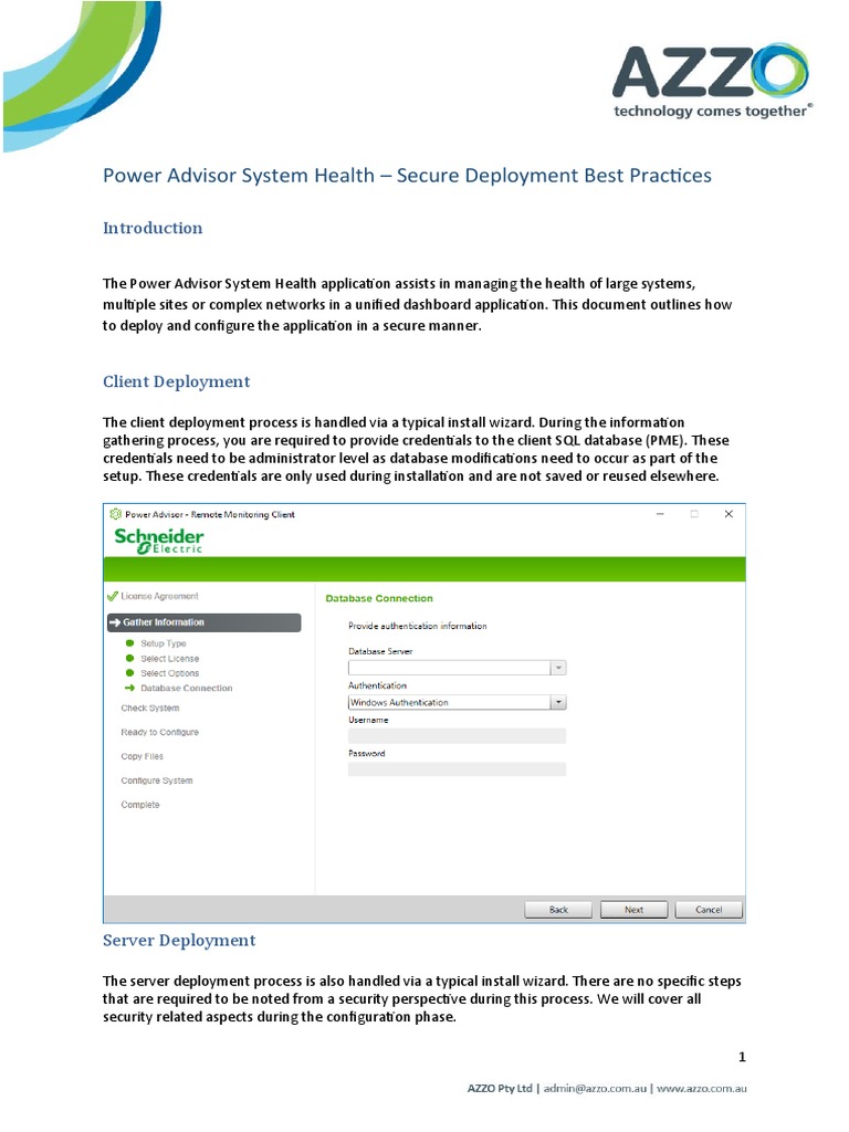 Power Advisor System Health - Secure Deployment Best Practices | PDF ...