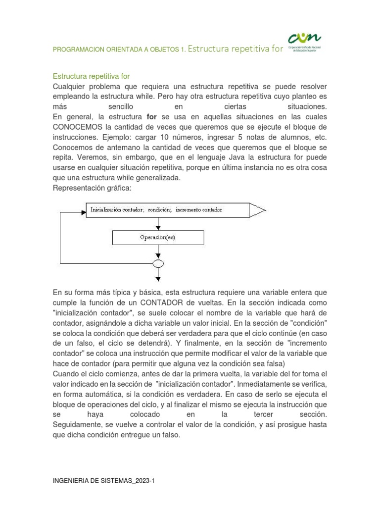 Estructura Repetitiva For | PDF | Lenguaje de programación | Java ...