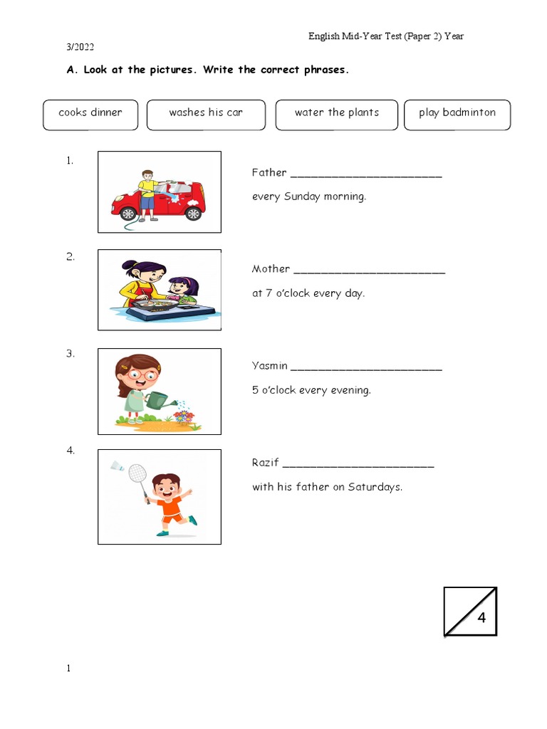 Mid Year Test Year 3 Paper 2 | PDF