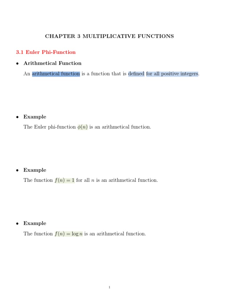 Chap 3 Multiplicative Functions | PDF | Encryption | Mathematics