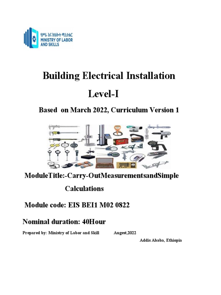 Building Electrical Installation Level-I: Based On March 2022 ...